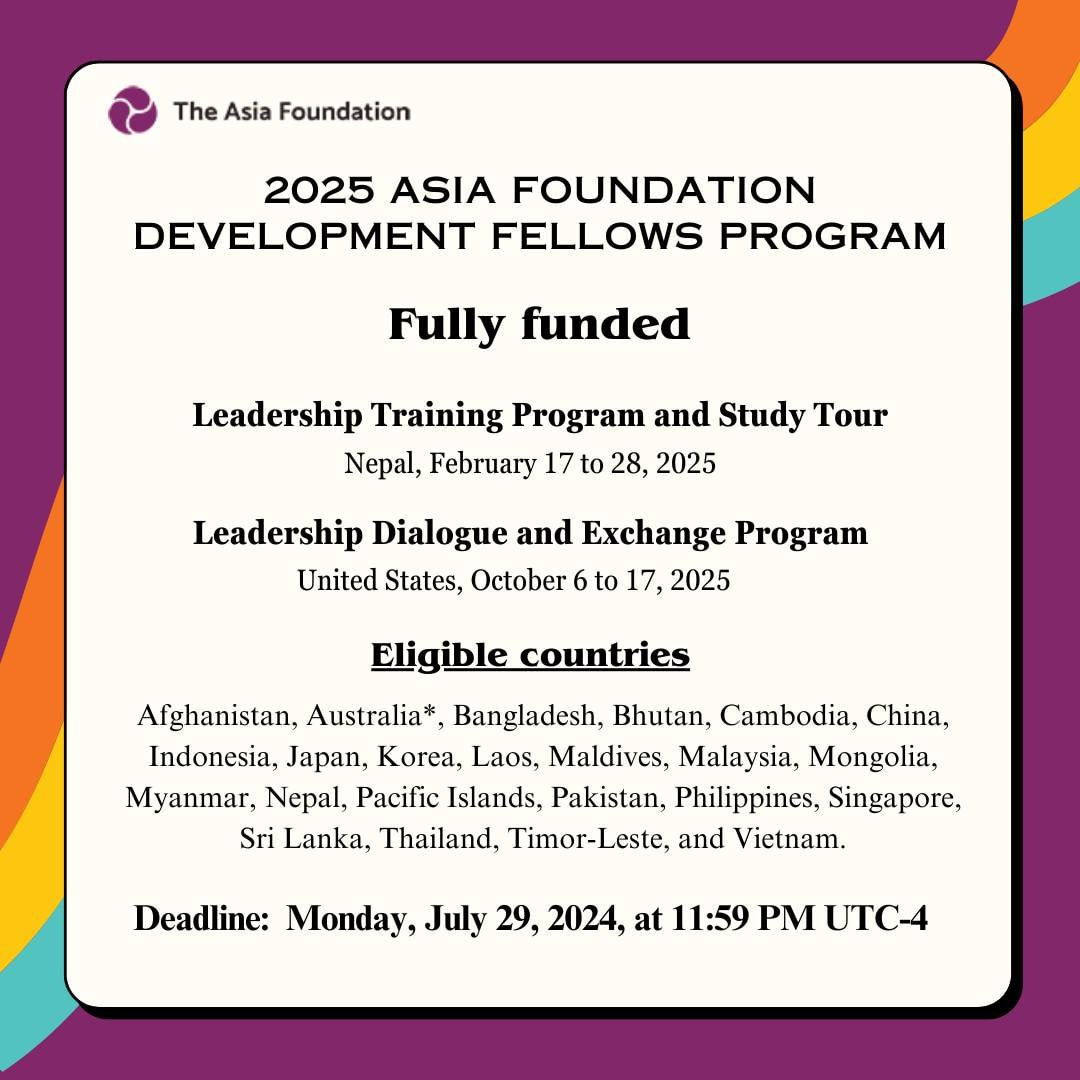 2025 Asia Foundation Development Fellows Program - Sala